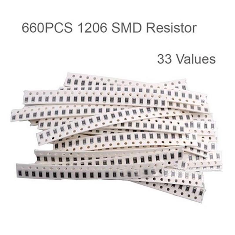 0603 Smd Resistor Kit Assorted Kit 1Ohm-1M Ohm 1% 33Valuesx 20Pcs ...