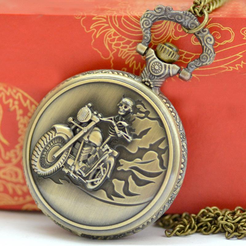 Cheap Nostalgic Design Motorcycle Large Retro Pocket Watch Retro Quartz ...