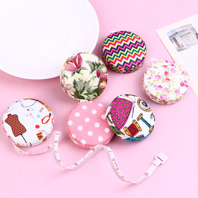1.5M Mini Retractable Portable Ruler Tape Measure Fabric Covered Tailor ...