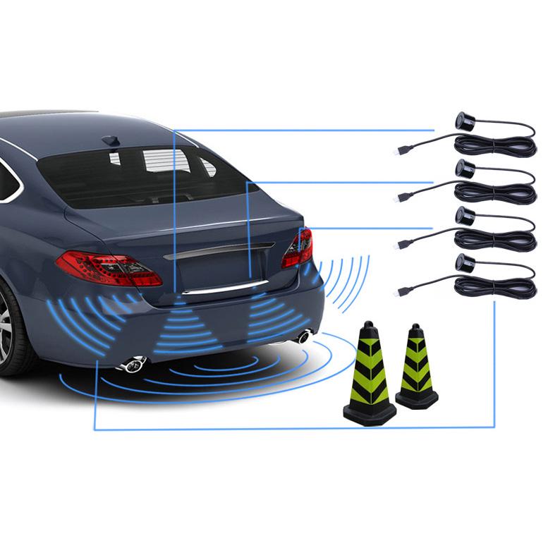 Car Reversing Radar System With 4 Parking Sensors LED Display Audio ...