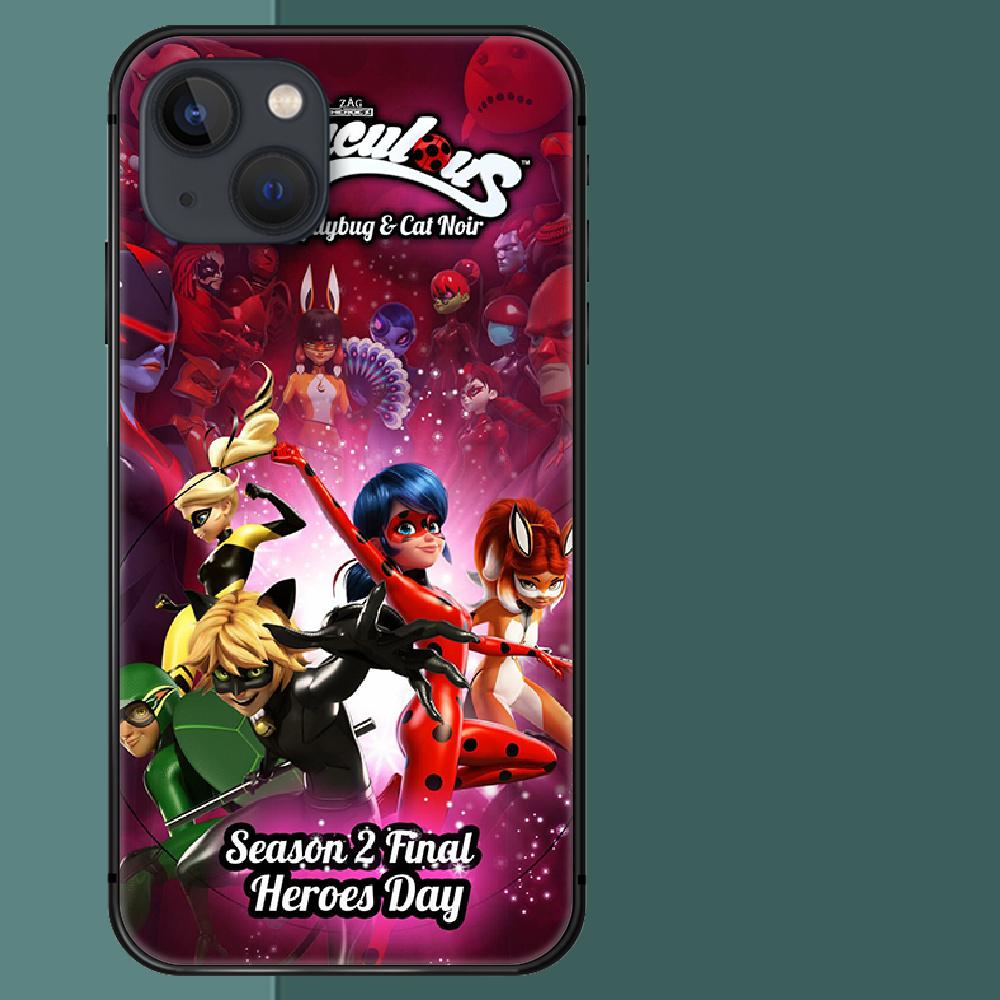 Buy Ladybugs Cute Cartoon Girl Soft Silicone TPU Case for iPhone 13 12 ...