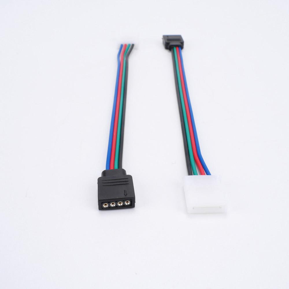 Buy 10 Pcs 10mm 4 Pin Male Female PCB Connector Cable For RGB 5050 3528 LED Strips at affordable ...