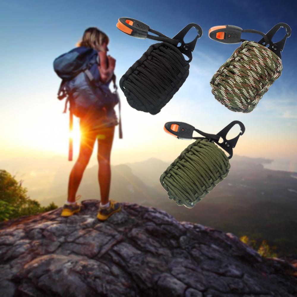 Buy Outdoor Carabiner Grenade Paracord Survival Kit Keychain Fishing ...