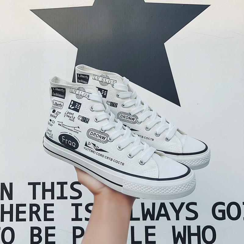 Buy Men's high top fashion high canvas men's shoes sports casual casual ...