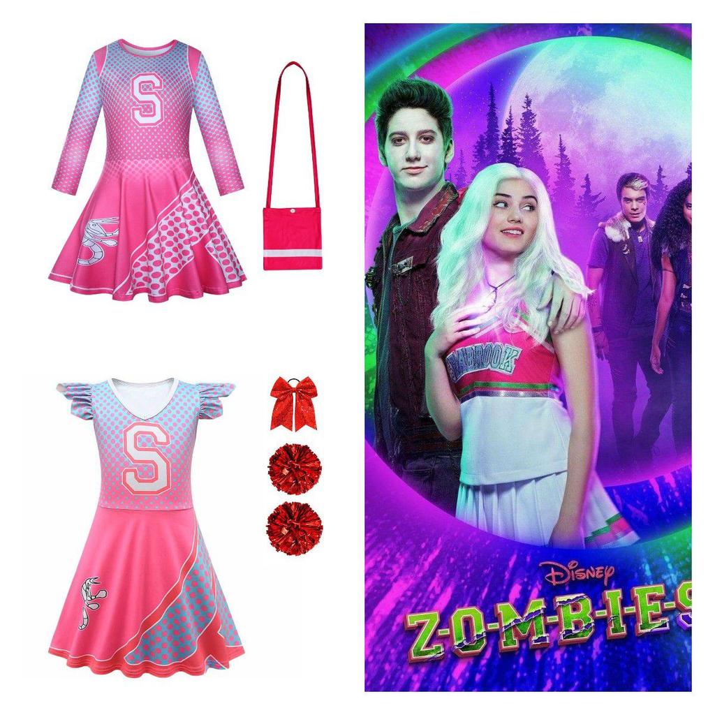 Buy High Kids Zombie Addison Dress Cheerleader Cosplay Skirt Halloween ...