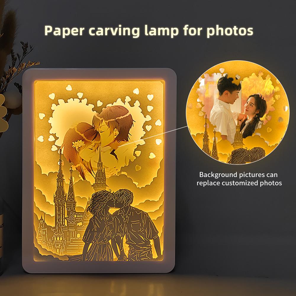 Cheap KuDiff 3D Paper cut Lightbox with Custom Photo Shadow Box Night ...