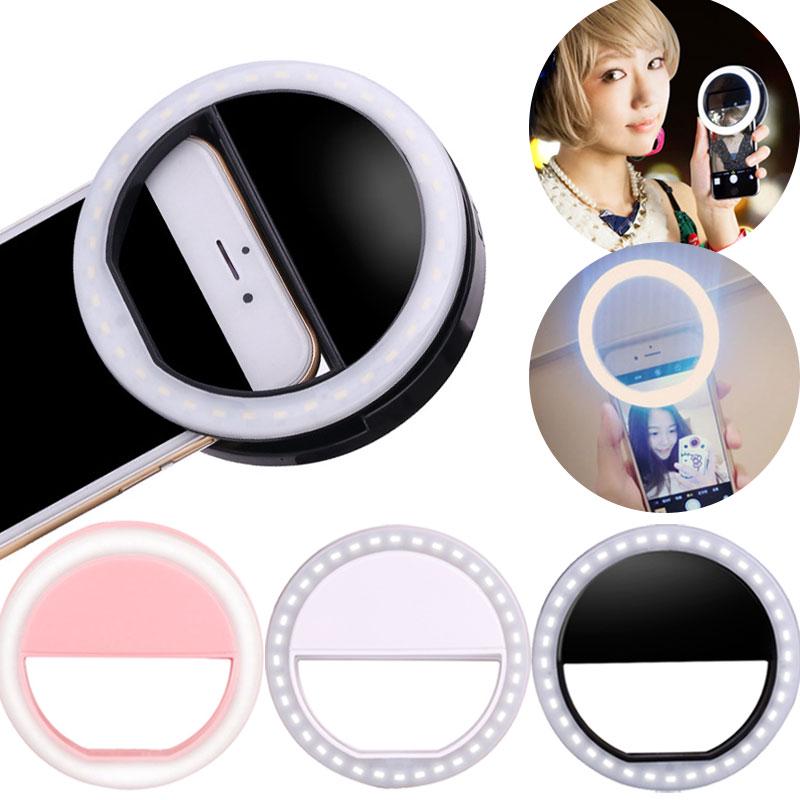 Rechargeable LED Ring Selfie Light For iPhone LED Flash Fill Light ...