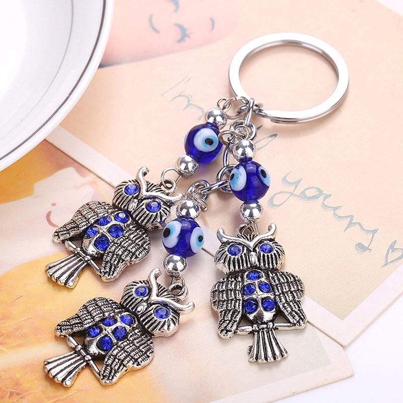 Buy Creative Blue Evil Eye Key Chain Rhinestone Pendant Purse Handbag ...