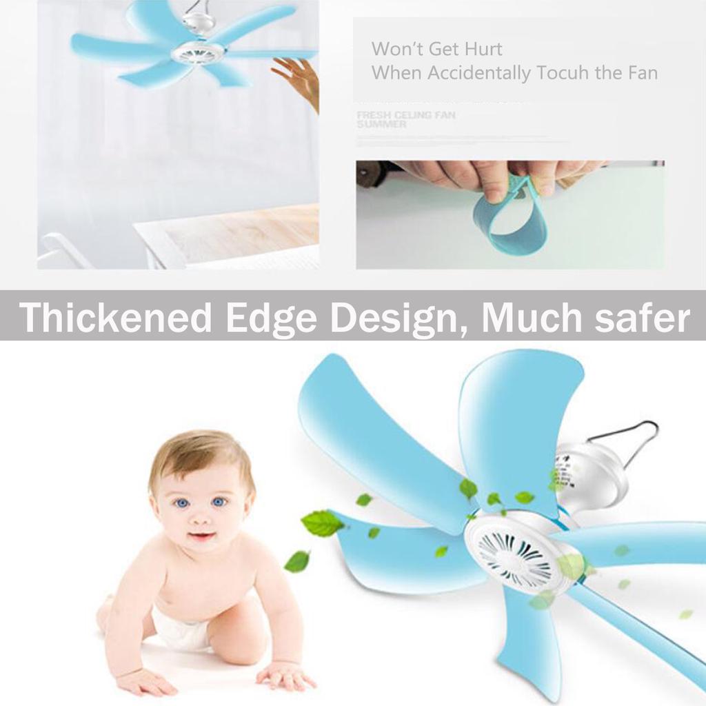 Buy Portable 16" 220V 6 Blades Thickened Edge Mini Home Ceiling Hanging ...