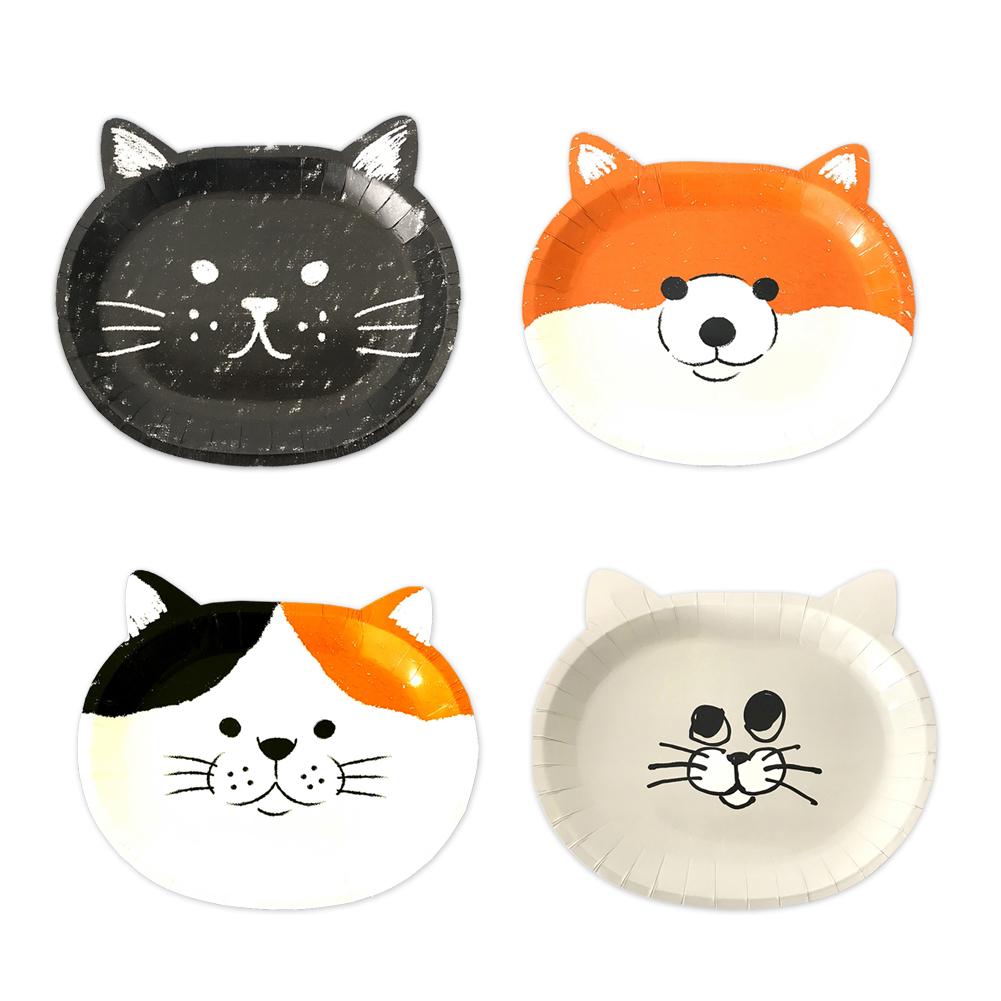 Buy 8 PCS Cute Cat Pattern Thickened Disposable Paper Plates Cake ...