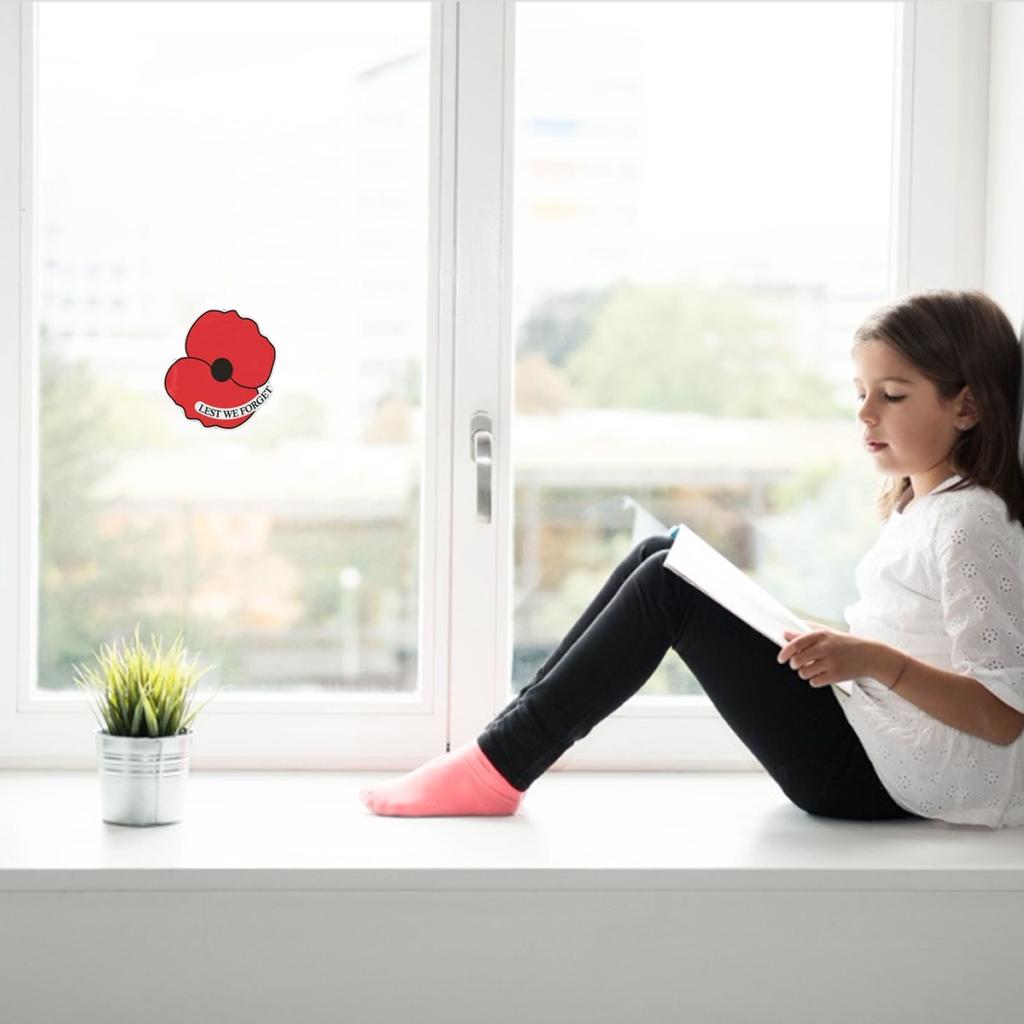 Buy Poppy Flower Sticker Self-adhesive Car Window Refrigerator Decal at ...