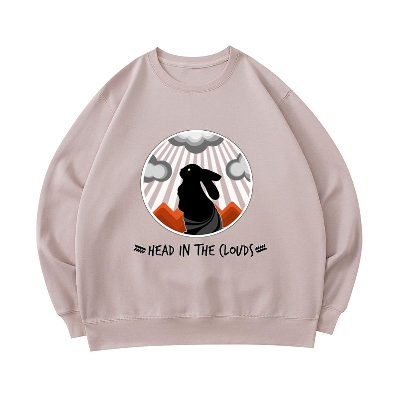 Buy Men's 300 GSM 100% Cotton Sweatshirt Head In The Clouds Print ...