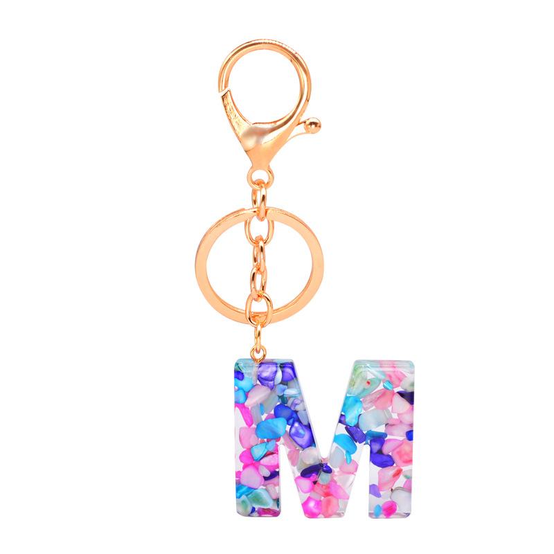 Cheap Fashion Heart Sequin Filled Resin Letter Keychain With Tassel ...