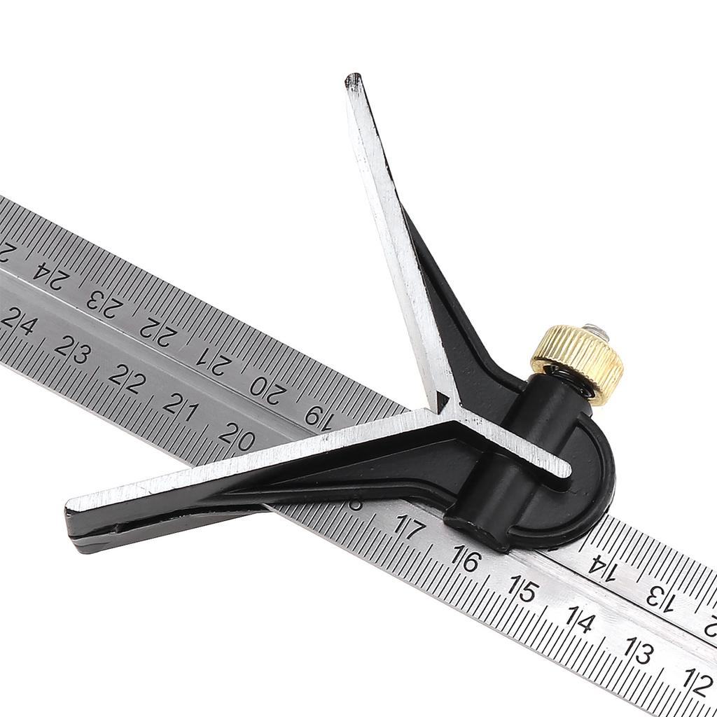 12 Inch 300mm Adjustable Sliding Combination Square Ruler & Protractor ...