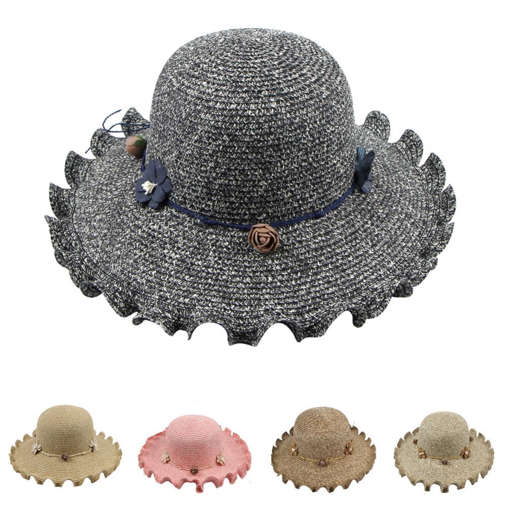 Buy [BD10] Spring And Summer Women Sunshade Flower Lace Rope Sun Hat at ...