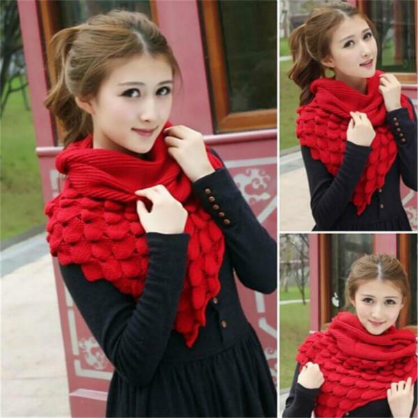 Buy Fashion Winter Wool Scarf Female Autumn and Winter Warm Dual Use ...