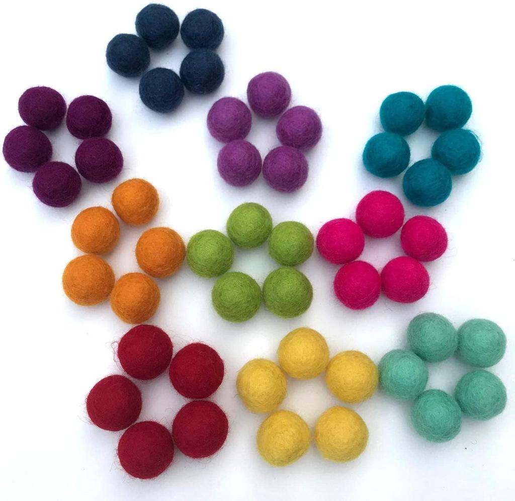 Satın alın Mix Color Wool Felt Balls Pure Wool Beads Craft Decorations ...