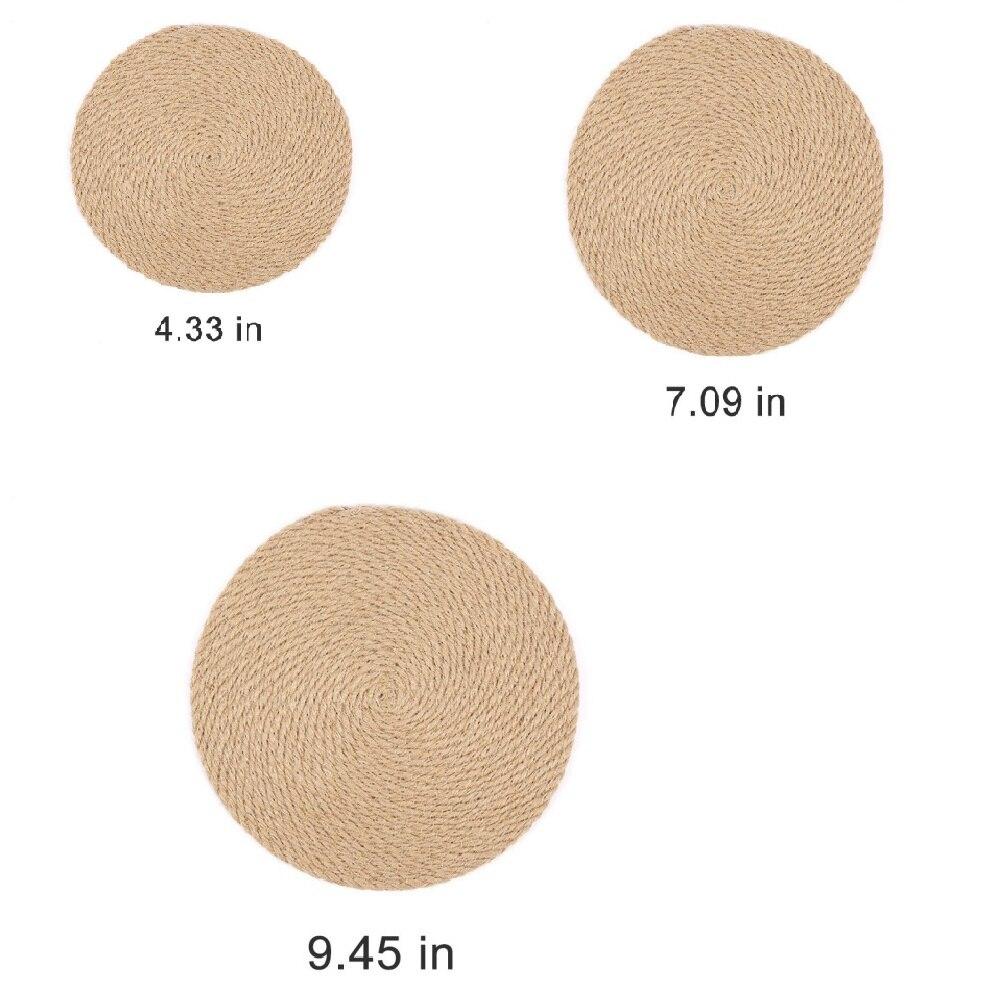 Round Woven Table Mat Heat Resistant Anti-Slid Wheat Straw round Woven ...