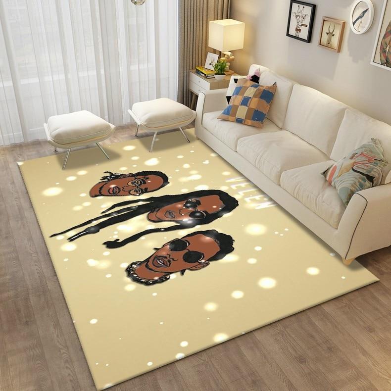 Hip Hop Music Star Rapper Carpet Rug for Living Room Bedroom Bedside ...