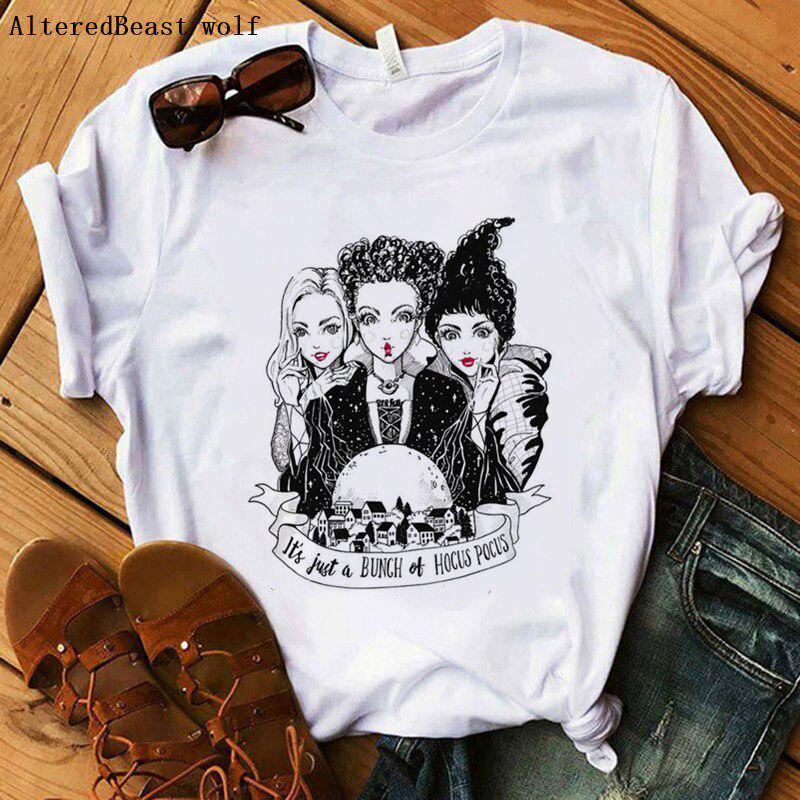 Buy Summer Clothes Hocus Pocus T Shirt Women Print Halloween Horror Top ...