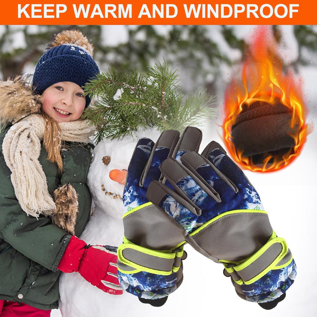 Buy Winter Warm Ski Gloves For Children Wind Water For Cold Weather ...