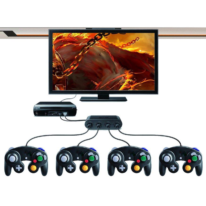 Classic Portable Size 4 Ports For Gamecube Gc Controllers Usb Adapter ...