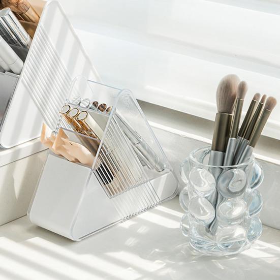 Cheap Triangle Pen Holder Multi-Compartment Cosmetic Storage Box with ...