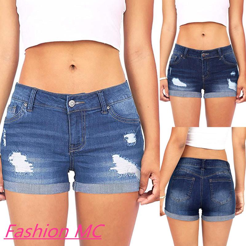 Casual Pants Women's Fashion Low Waisted Short Jeans Denim Shorts uygun ...
