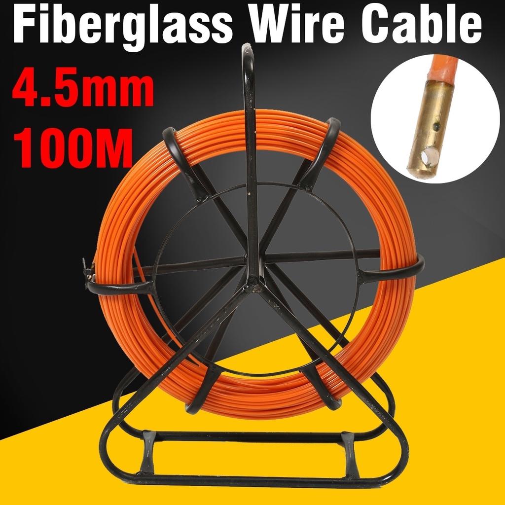 Useful 100M 4.5mm Fiberglass Rodder Tape Cable Running Rod Wire Puller ...