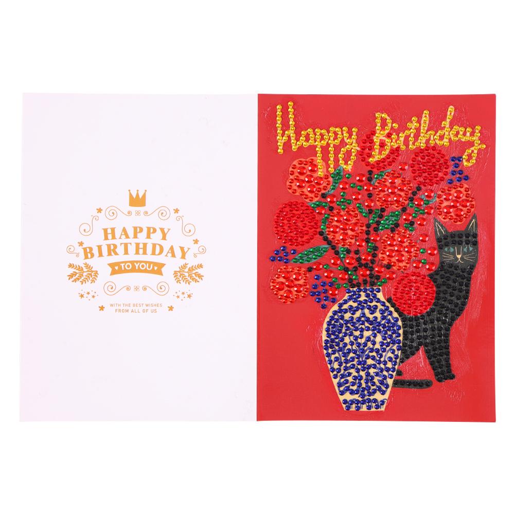 Buy Special Shaped 5D Diamond Painting Happy Birthday Card DIY Postcard ...