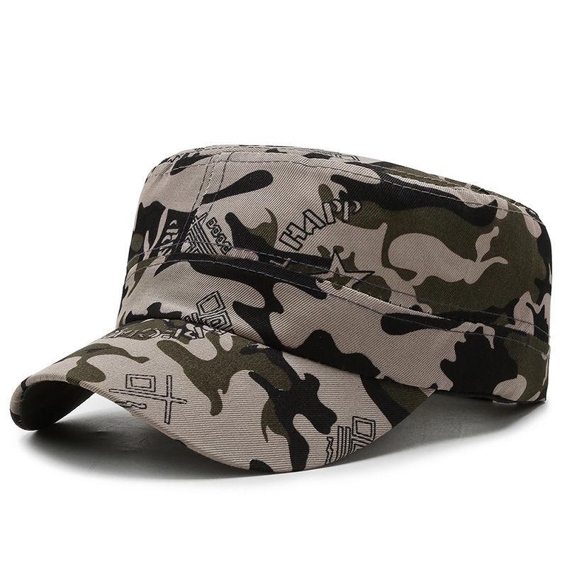 Cheap Camouflage Flat Top Hat Sun Hat Hiking Cap Neutral Windproof Cap ...