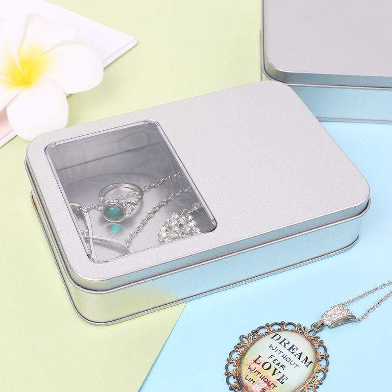 Buy Metal Tin Silver Storage Box Case Organizer For Money Coin Candy ...