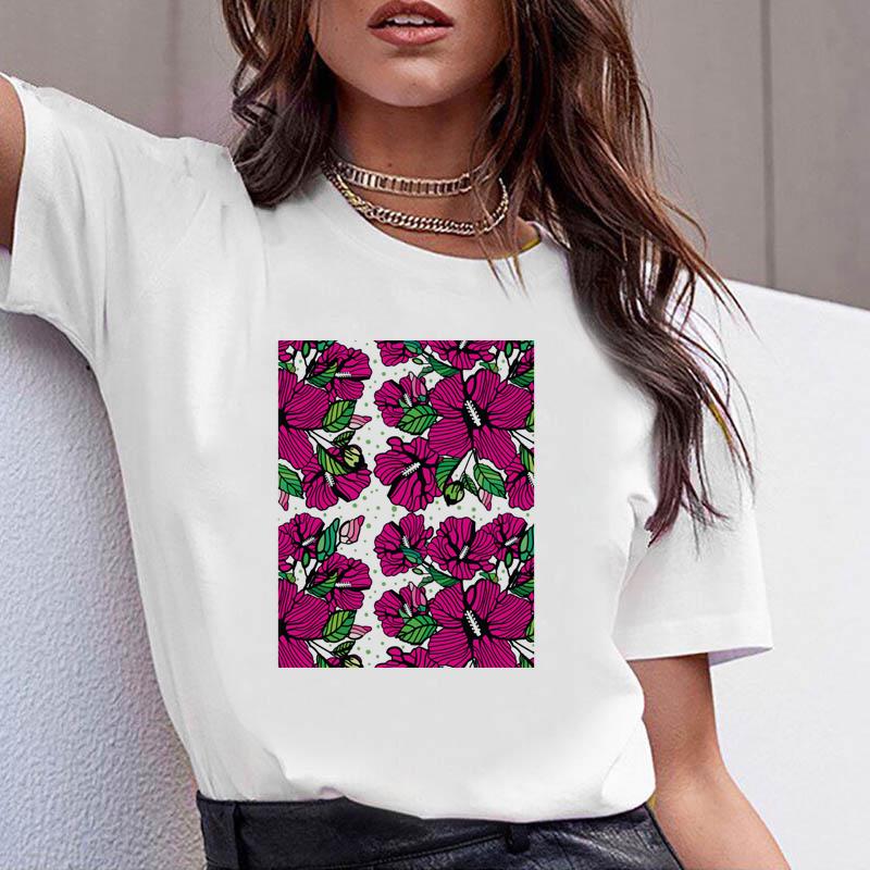 Buy Fashion Printed Tshirt Women Trend Style O-Neck Short Sleeve Tops ...