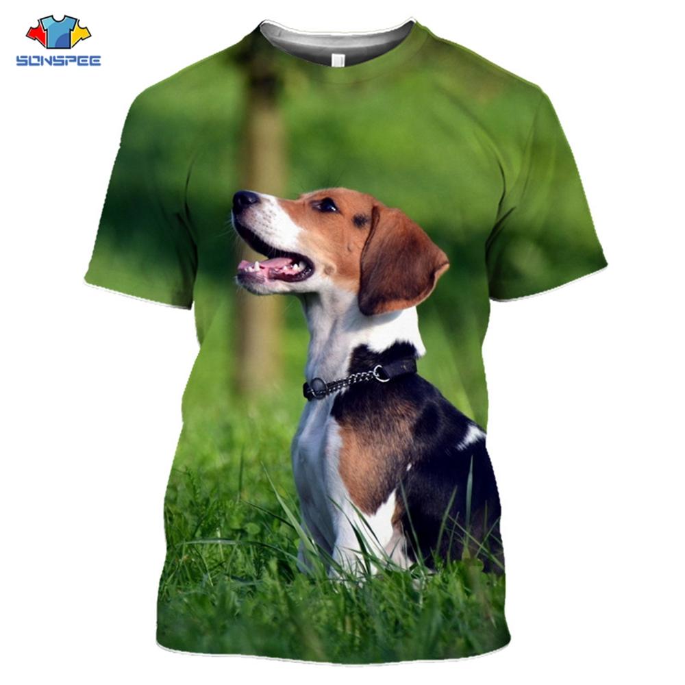 Buy Men Summer Fashion T Shirts Animal Dog Beagle 3D Print Casual Hip ...
