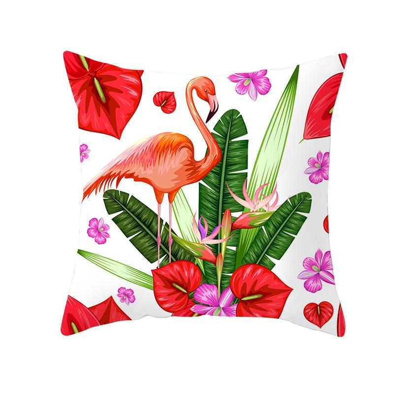 Cheap Flamingo Cushion Cover Summer Tropical Plants Printing Decorative ...