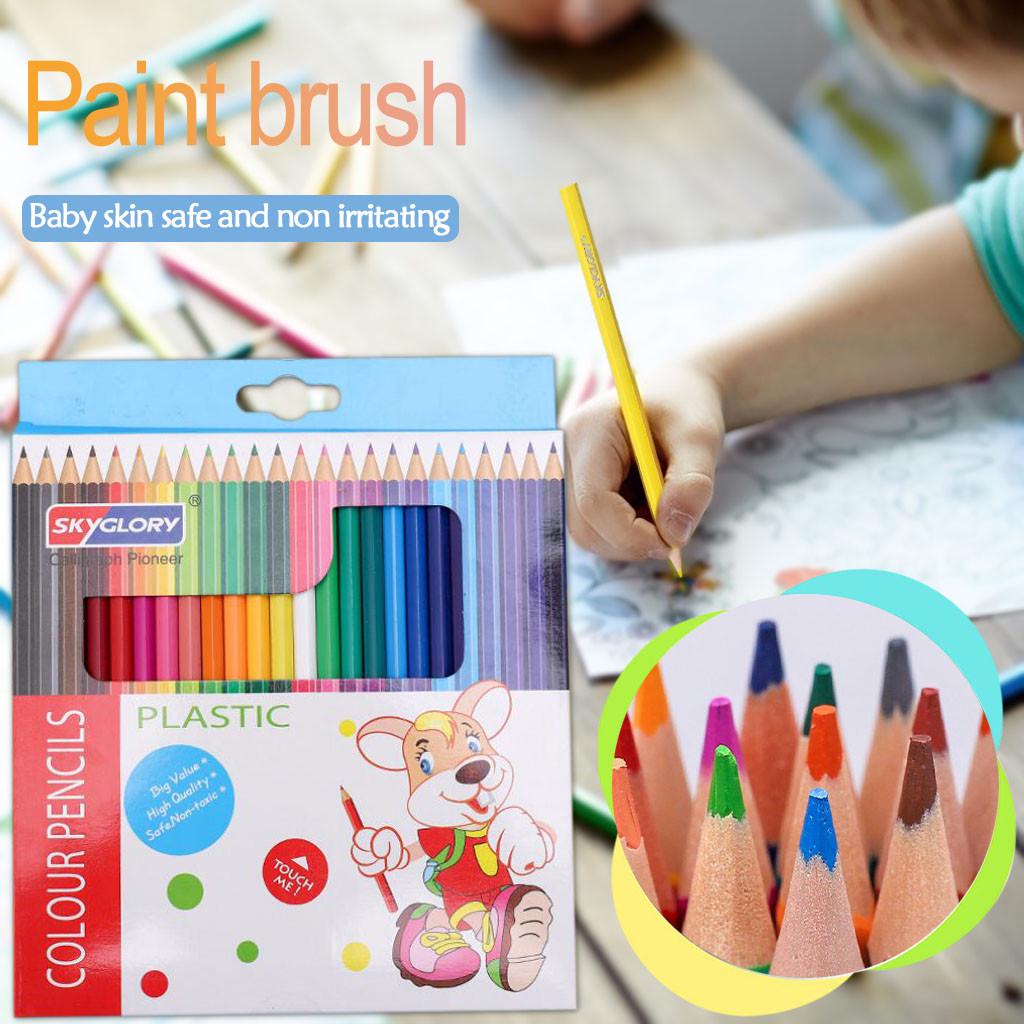 Buy Children Drawing Colored Pencils Set 6/12/18/24 Colors Painting Pen ...
