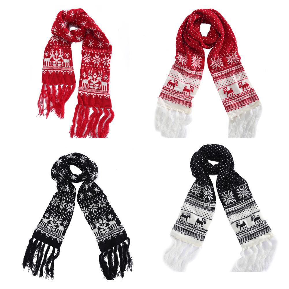 Christmas Gift Scarf Snowflake Elk Thickened Wool Couple Warm-buy at a ...