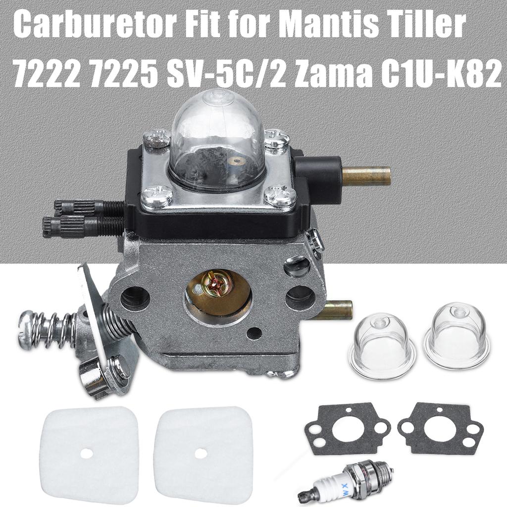Carburetor Set Fuel Line Kit Fit for Mantis Tiller 7222 7225 SV-5C/2 ...