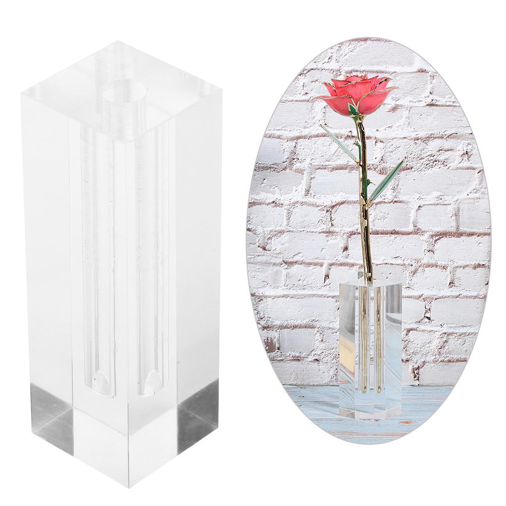 Buy Transparent Rectangular Rose Flower Base Acrylic Display Stand Home ...