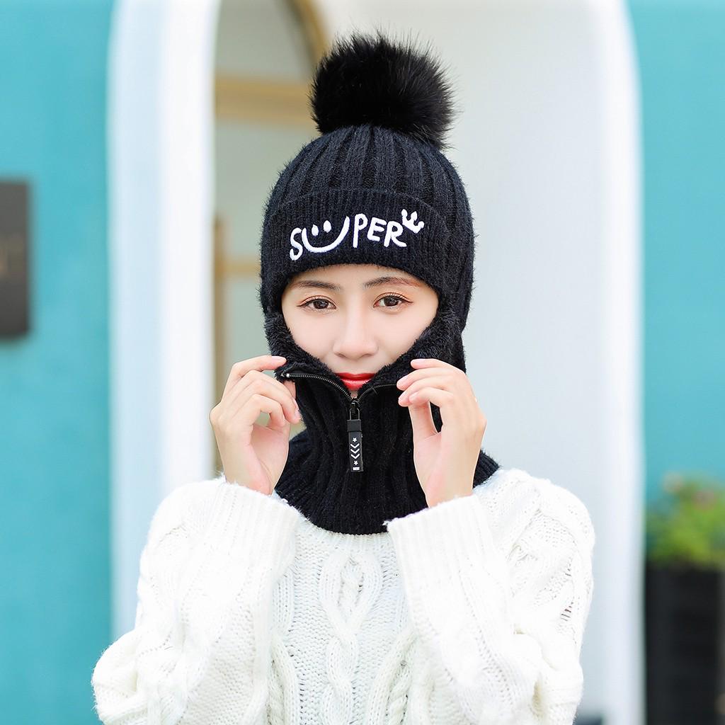 Buy Woman Knitted Ear Protector Wool Cap Warming And Thickening Fleece ...