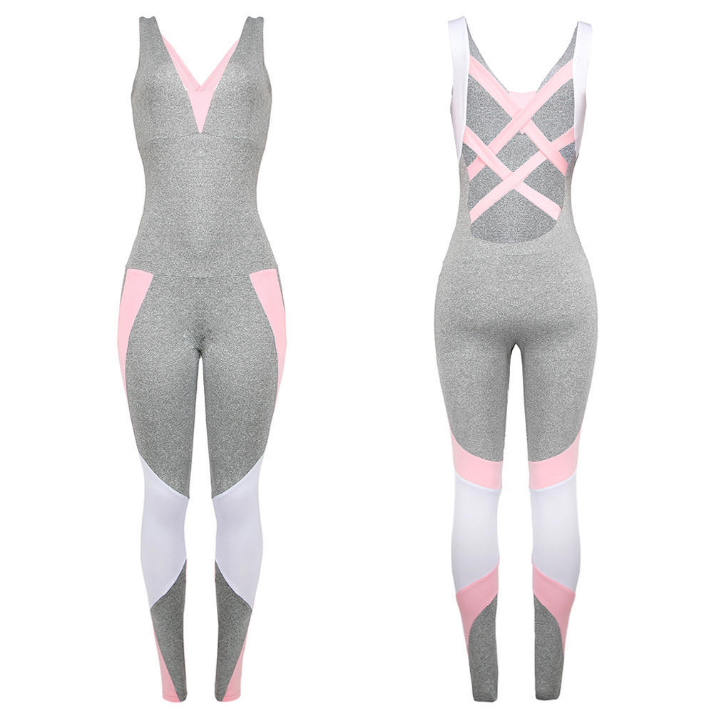Buy Women Sports Yoga Running Fitness Athletic Bandage Bodycon Jumpsuit ...