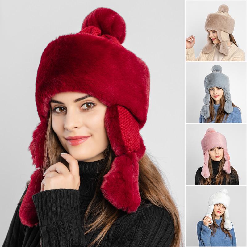 Autumn and Winter Fashion Millinery Creative Adult Rabbit Ear Cap Women ...