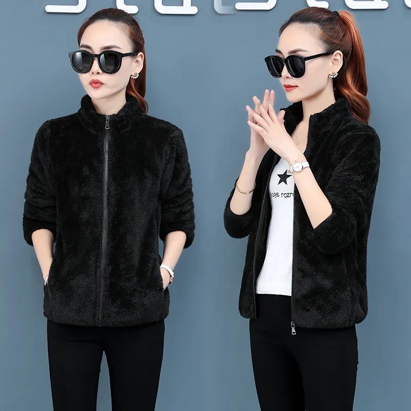 Buy Polar Fleece Jacket Women's Short Autumn Winter Coral Fleece All ...