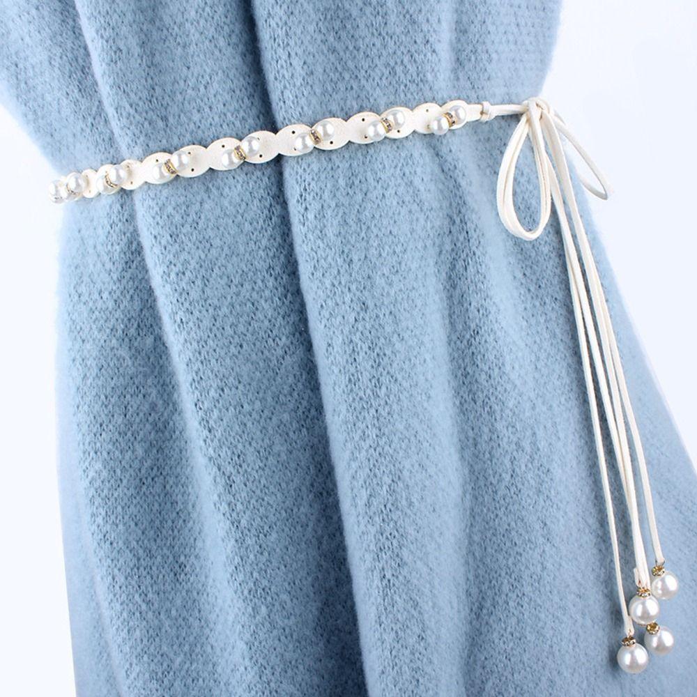 Satın alın Pearl Chinese Style Woven Rope Hollow Flower Braided Belt ...