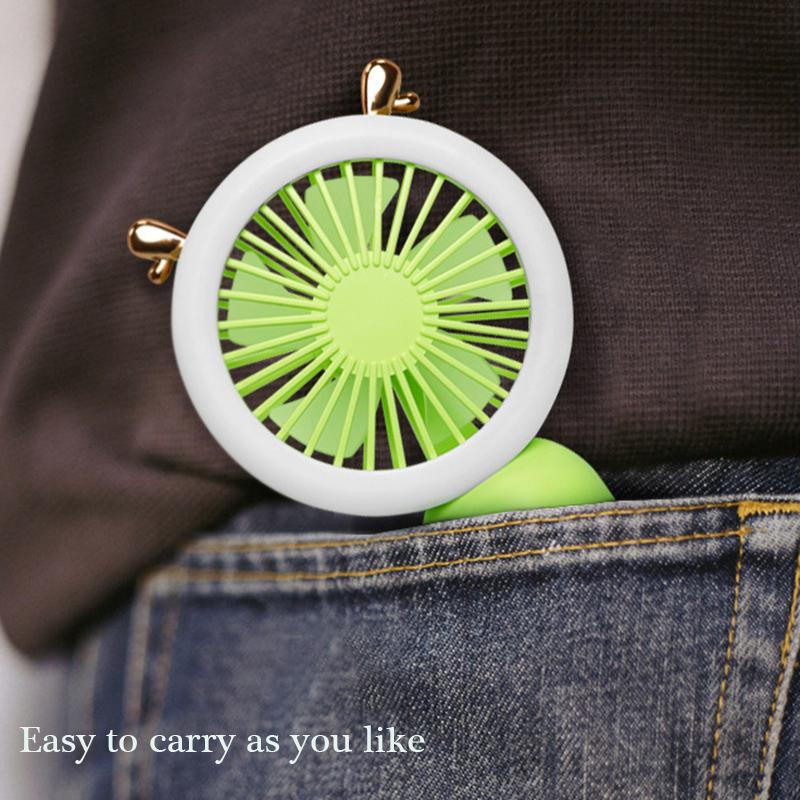 Buy Mini Portable Fan USB Rechargeable Night Light Cooling Handheld Fan ...