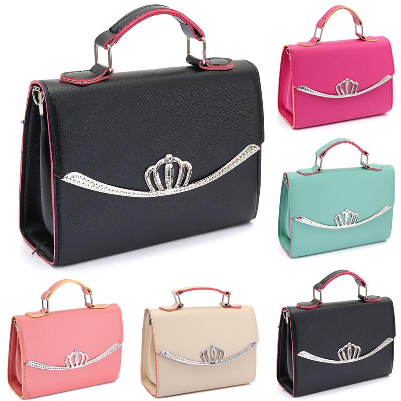 Buy Women PU Leather Shoulder Messenger Crossbody Elegant Crown Bag ...