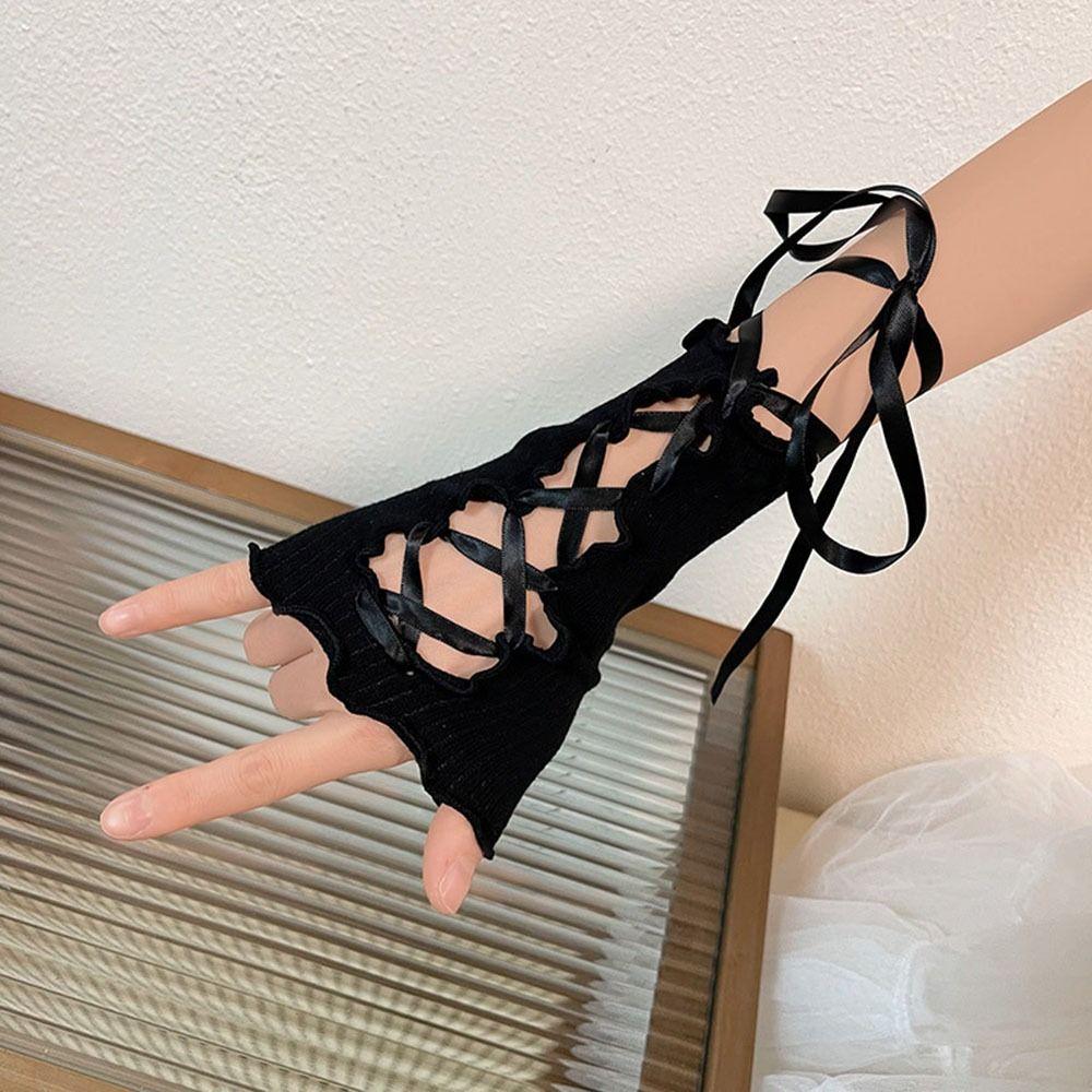 Kjøp Party Jk Balletcore Bow Bandage y2k Sunscreen Sleeve Tulle Mittens ...
