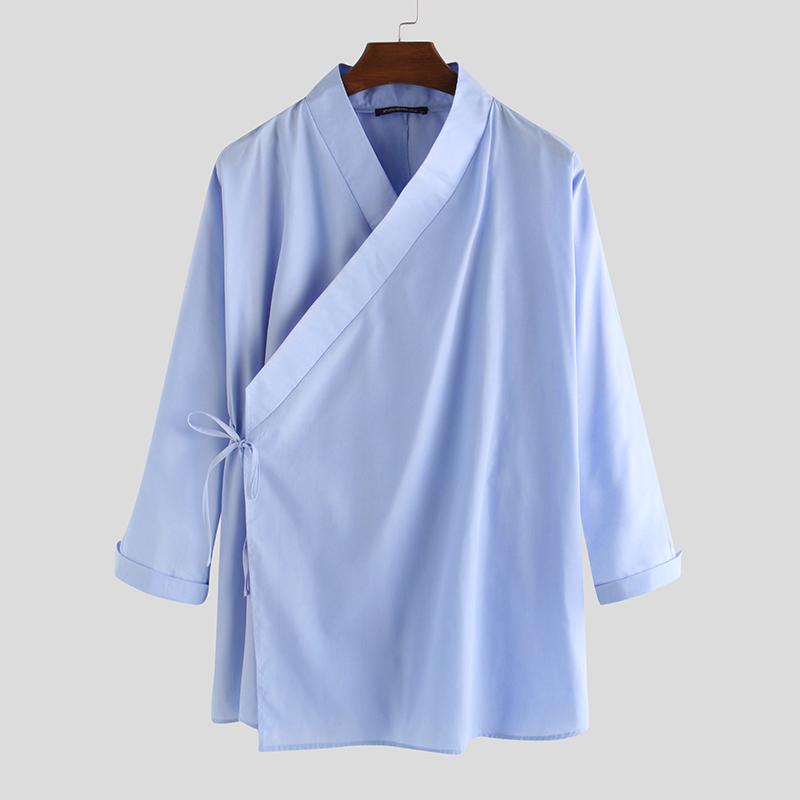 Buy INCERUN Japanese Style Kimono Shirts Summer Casual Men's V-neck ...