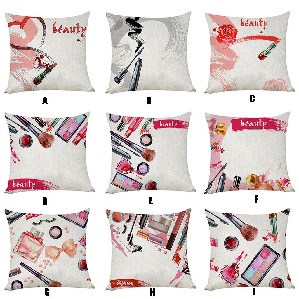 Buy Fashion Makeup Series Linen Pillow Pillowcase In Decorative Sofa ...