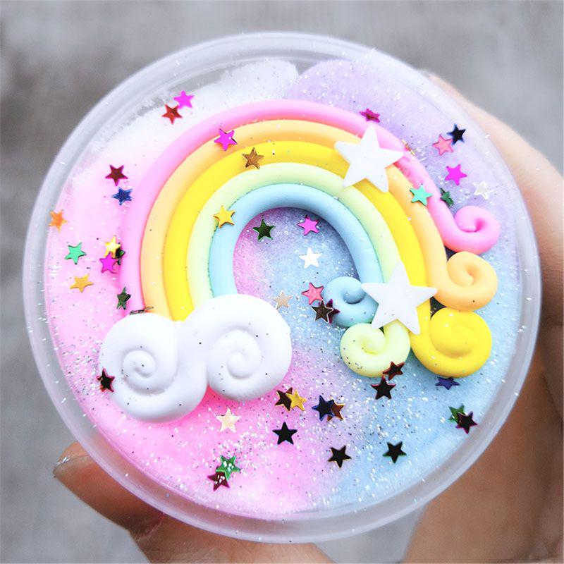 Buy Rainbow Wire Drawing Mud Slime Snow Mud Thousand Silk Slime Slime ...